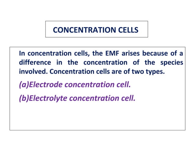 Concentration cells | PPT