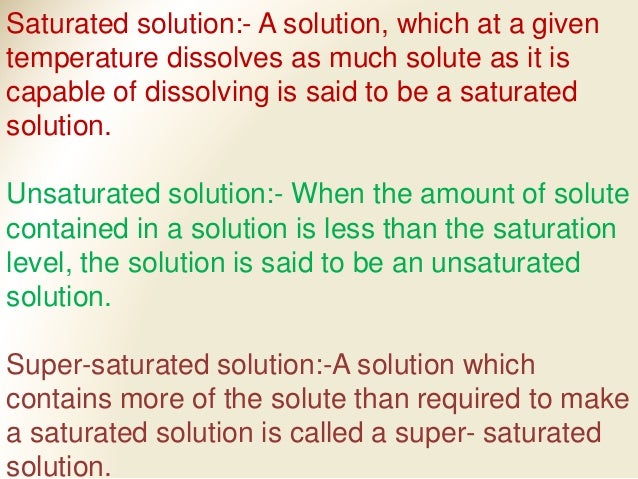 Concentration of solution