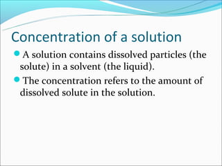 Moles and concentration of solutions | PPT
