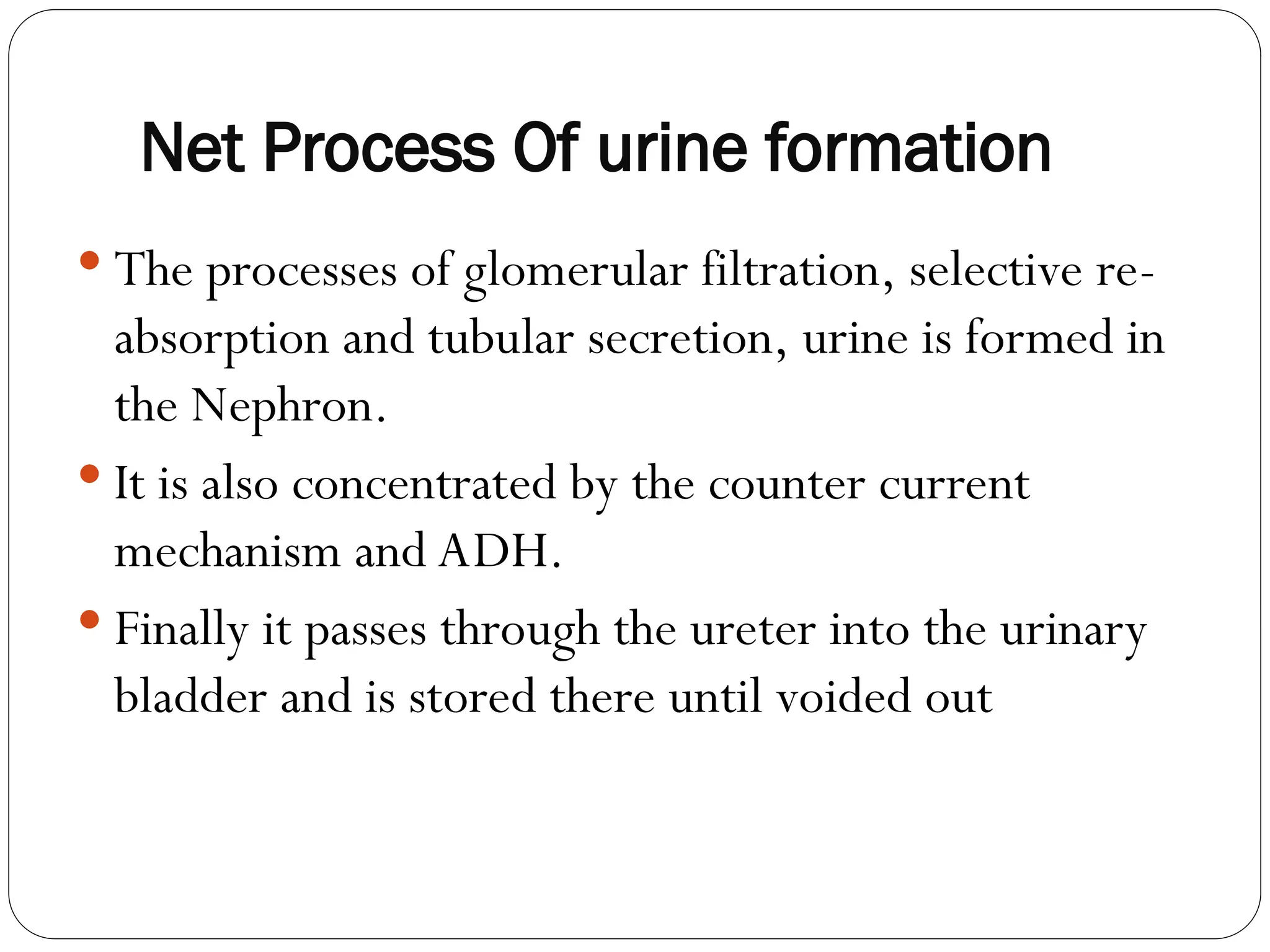 Concentration of Urine lecture note, different concentrations | PPT