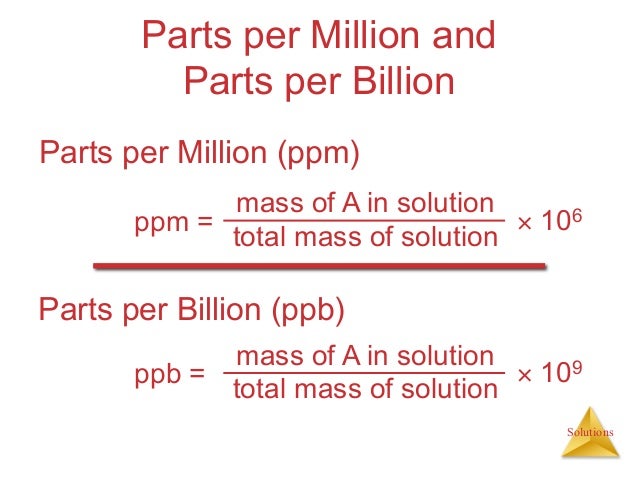 Concentrations of solutions