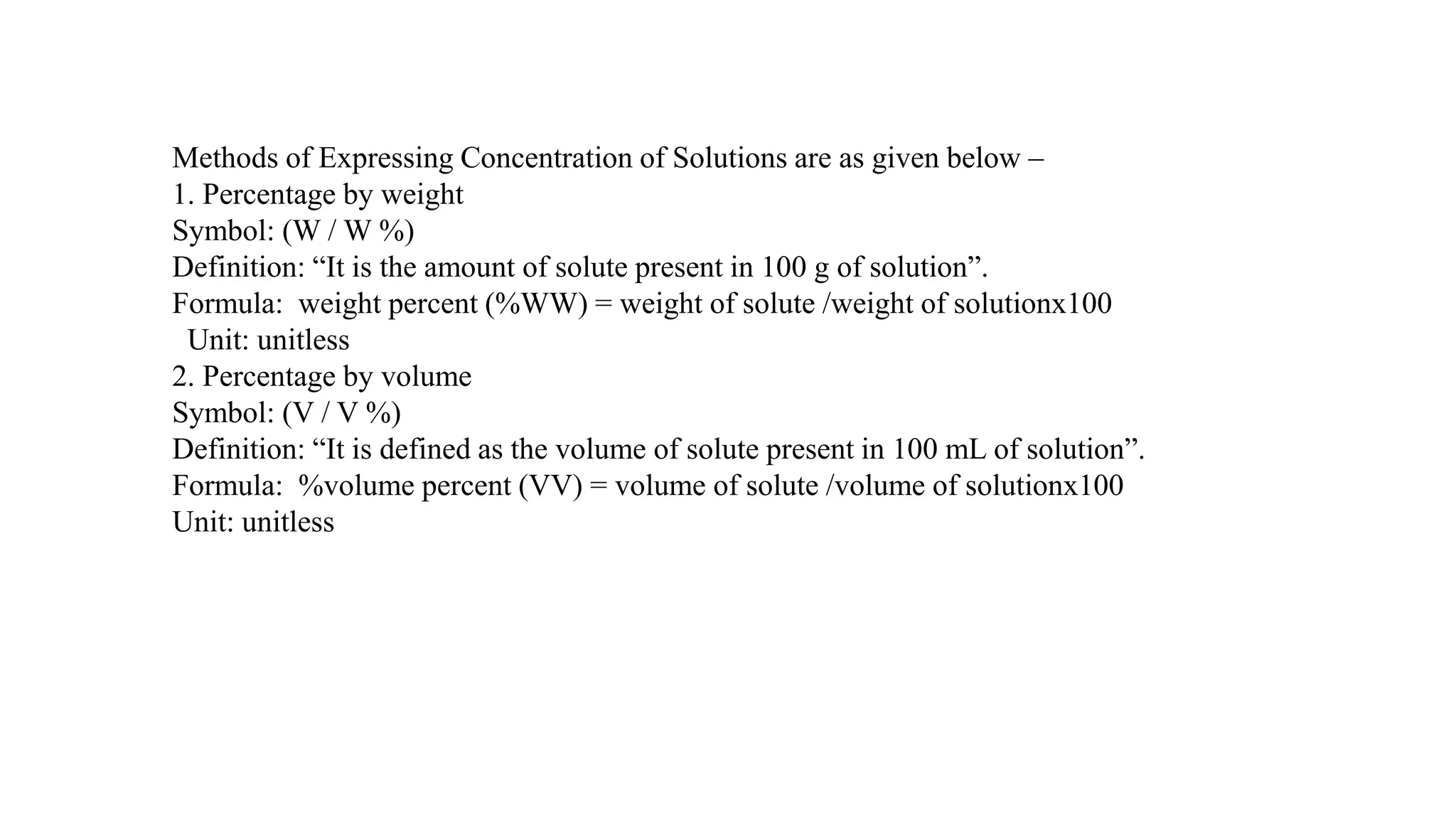 Methods of expressing Concentrations | PPTX