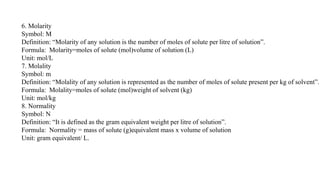 Methods of expressing Concentrations | PPTX