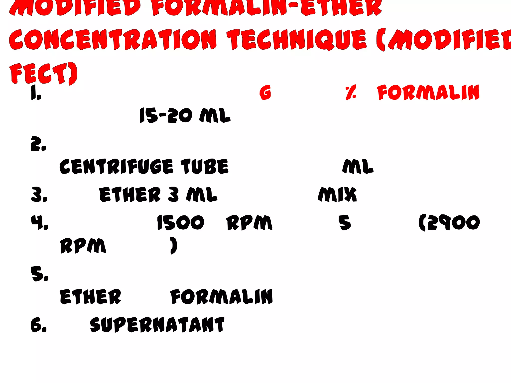 Concentration techniques for feacal examination | PPTX