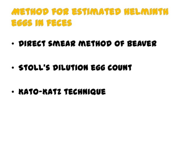 Concentration techniques for feacal examination | PPTX