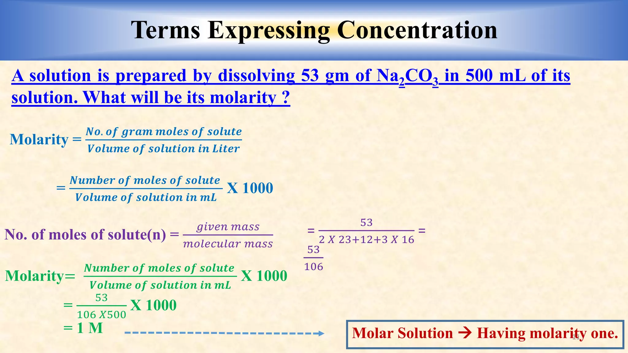 Concentration terms chemistry class 12 note | PDF