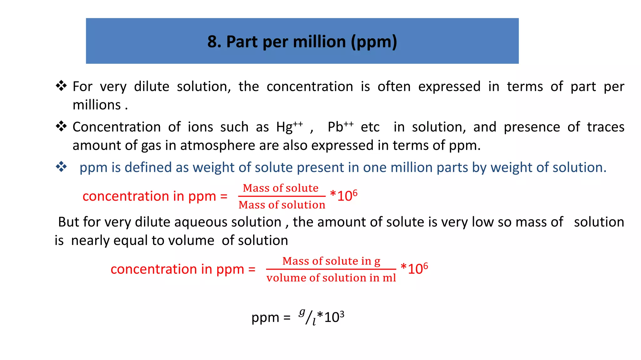 Concentration terms chemistry class 12 note | PDF