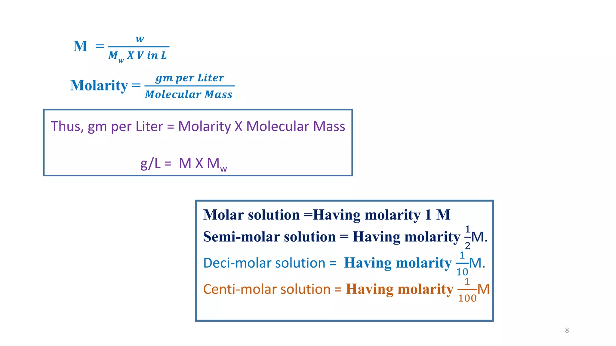 Concentration terms chemistry class 12 note | PDF