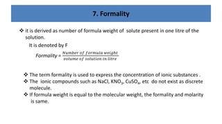 Concentration terms chemistry class 12 note | PDF