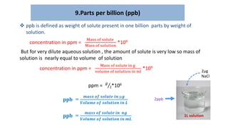 Concentration terms chemistry class 12 note | PDF