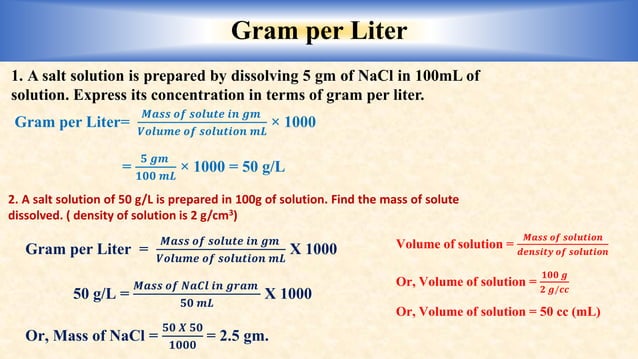 Concentration terms chemistry class 12 note | PDF | Chemistry | Science
