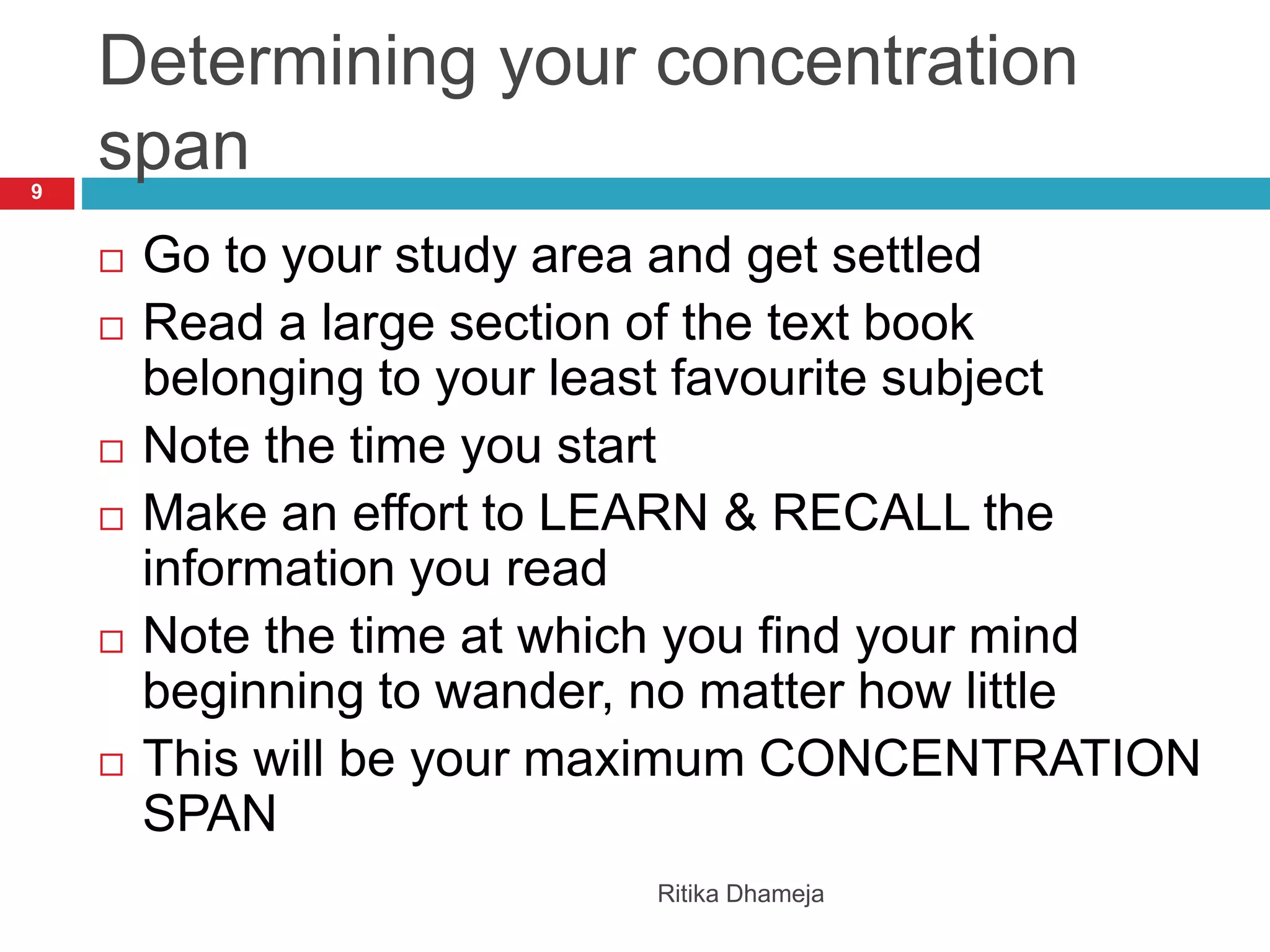 Concentration tips | PPTX