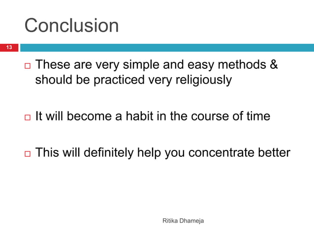 Concentration tips | PPTX | Education