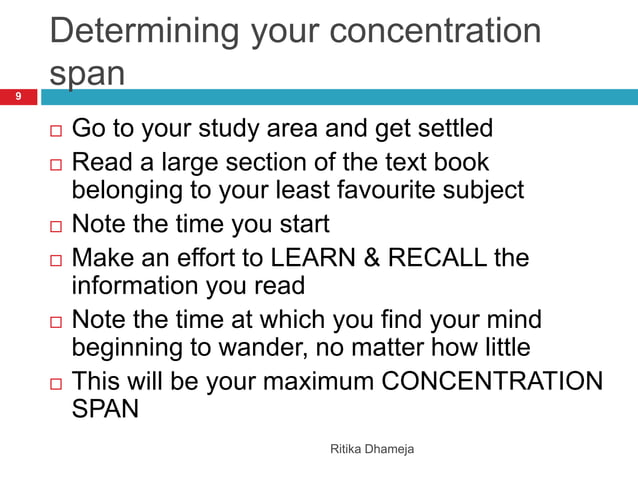 Concentration tips | PPTX | Education