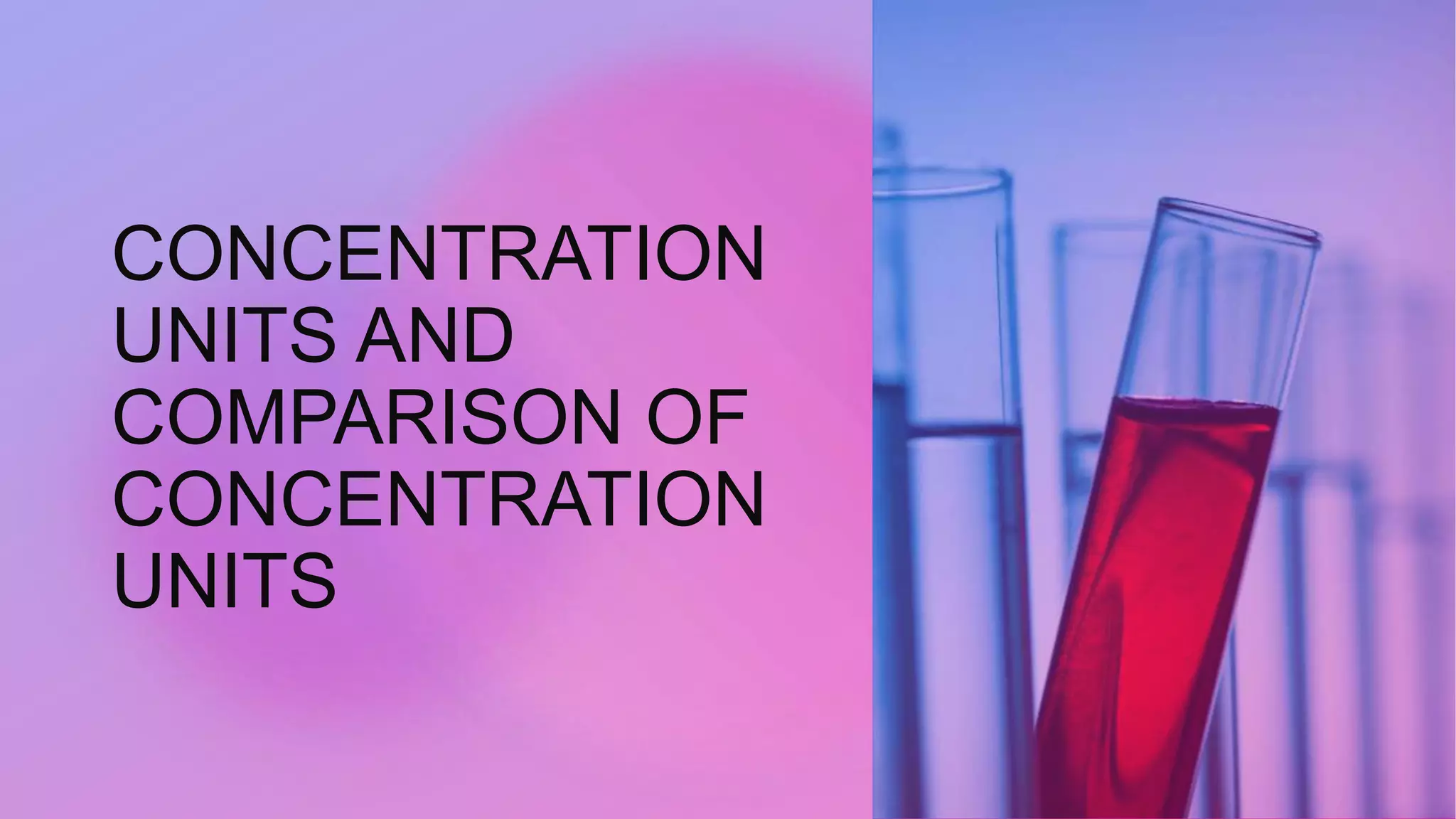 Concentration units and comparison of concentration units | PPTX