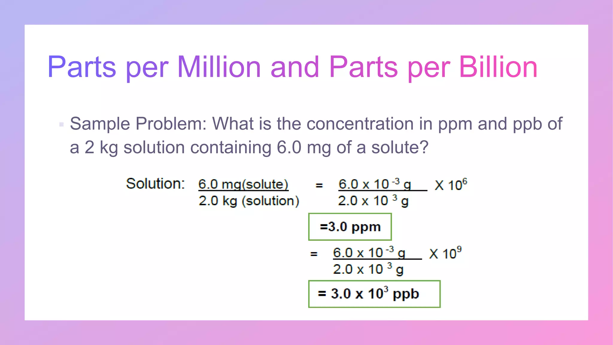 Concentration units and comparison of concentration units | PPTX