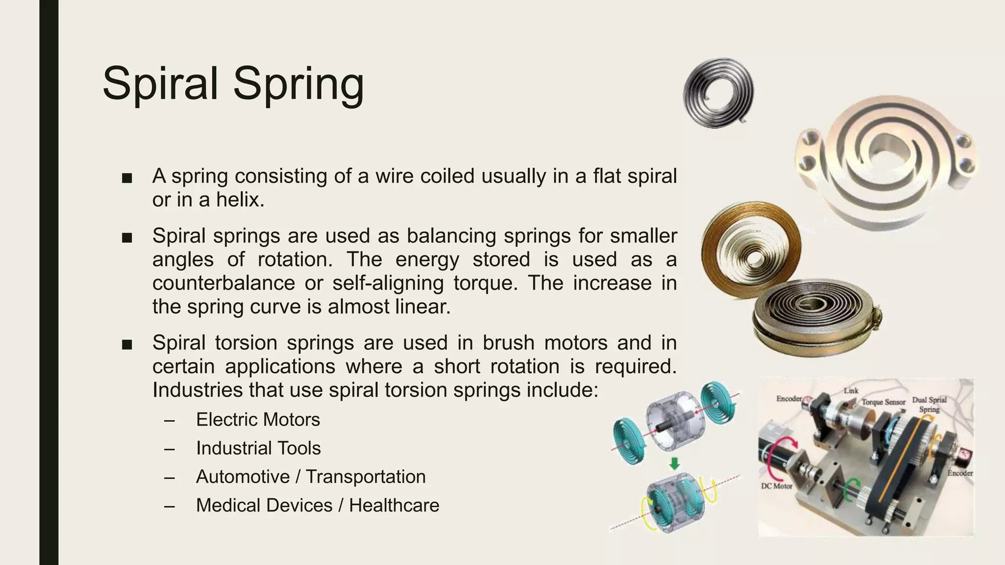 Concentric springs, surge phenomenon in spring, helical torsion, spiral spring | PPTX
