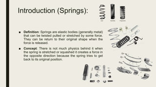 Concentric springs, surge phenomenon in spring, helical torsion, spiral ...