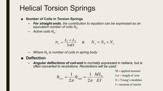 Concentric springs, surge phenomenon in spring, helical torsion, spiral ...
