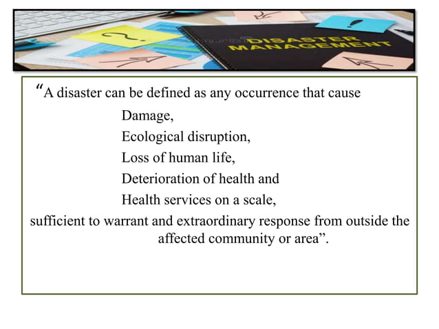 Concepts of disaster management | PPTX