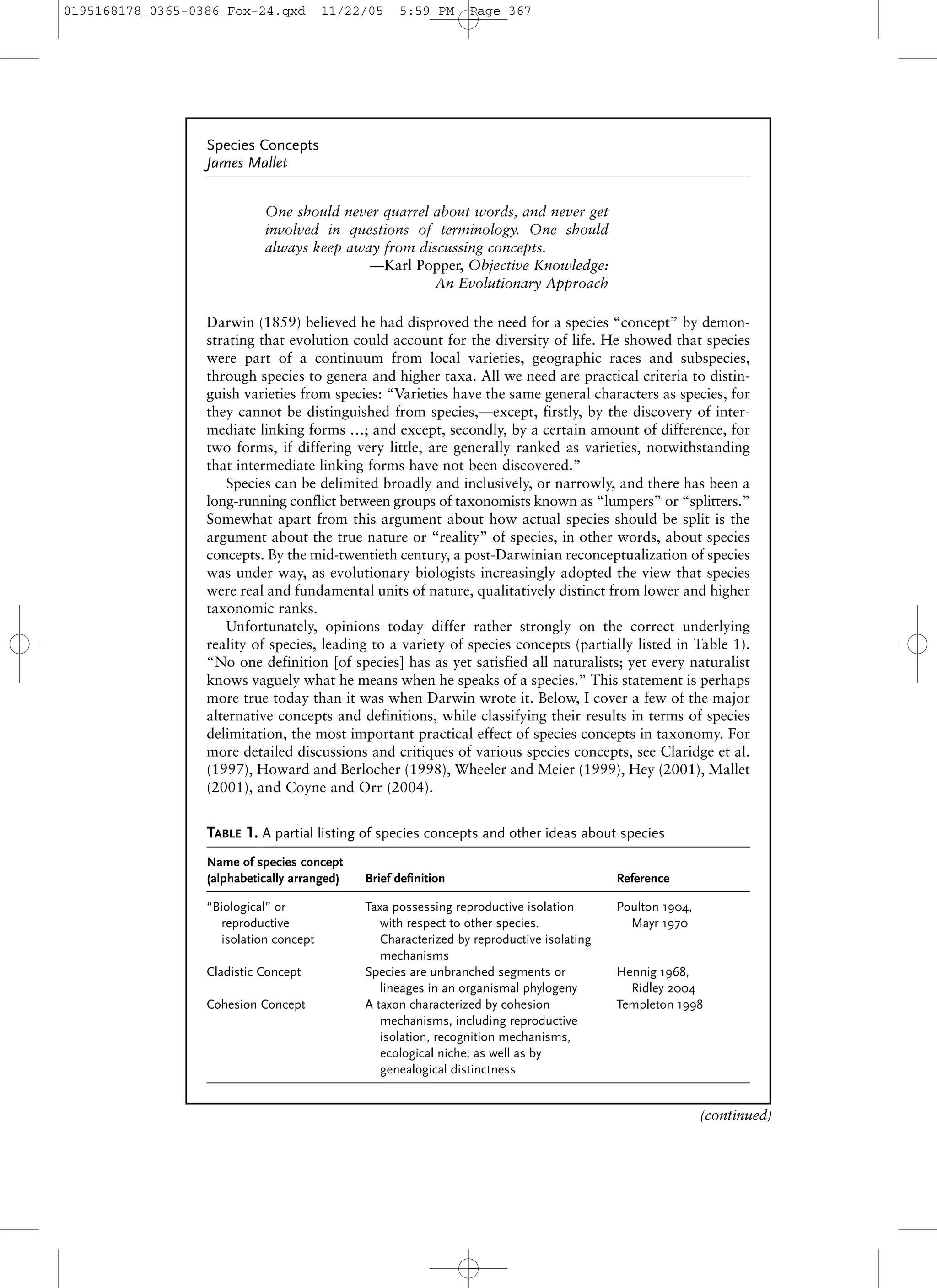 species Concept | PDF