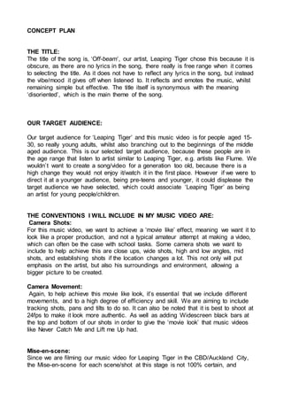 Concept Plan, music video | PDF