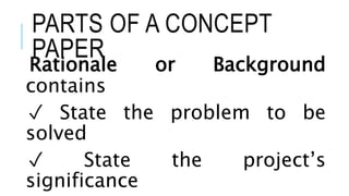 A ppt about CONCEPT paper lesson in English for Academic and ...