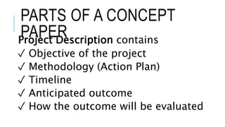 A ppt about CONCEPT paper lesson in English for Academic and ...