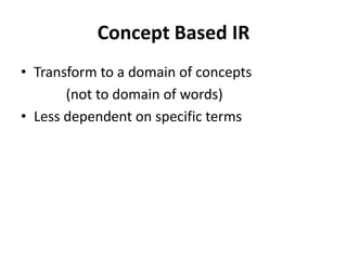 Concept based information retrieval using explicit | PPT