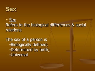 Concept & Context of Gender | PPT | Family and Relationships