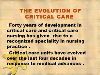Concept Of Critical Care | PPT