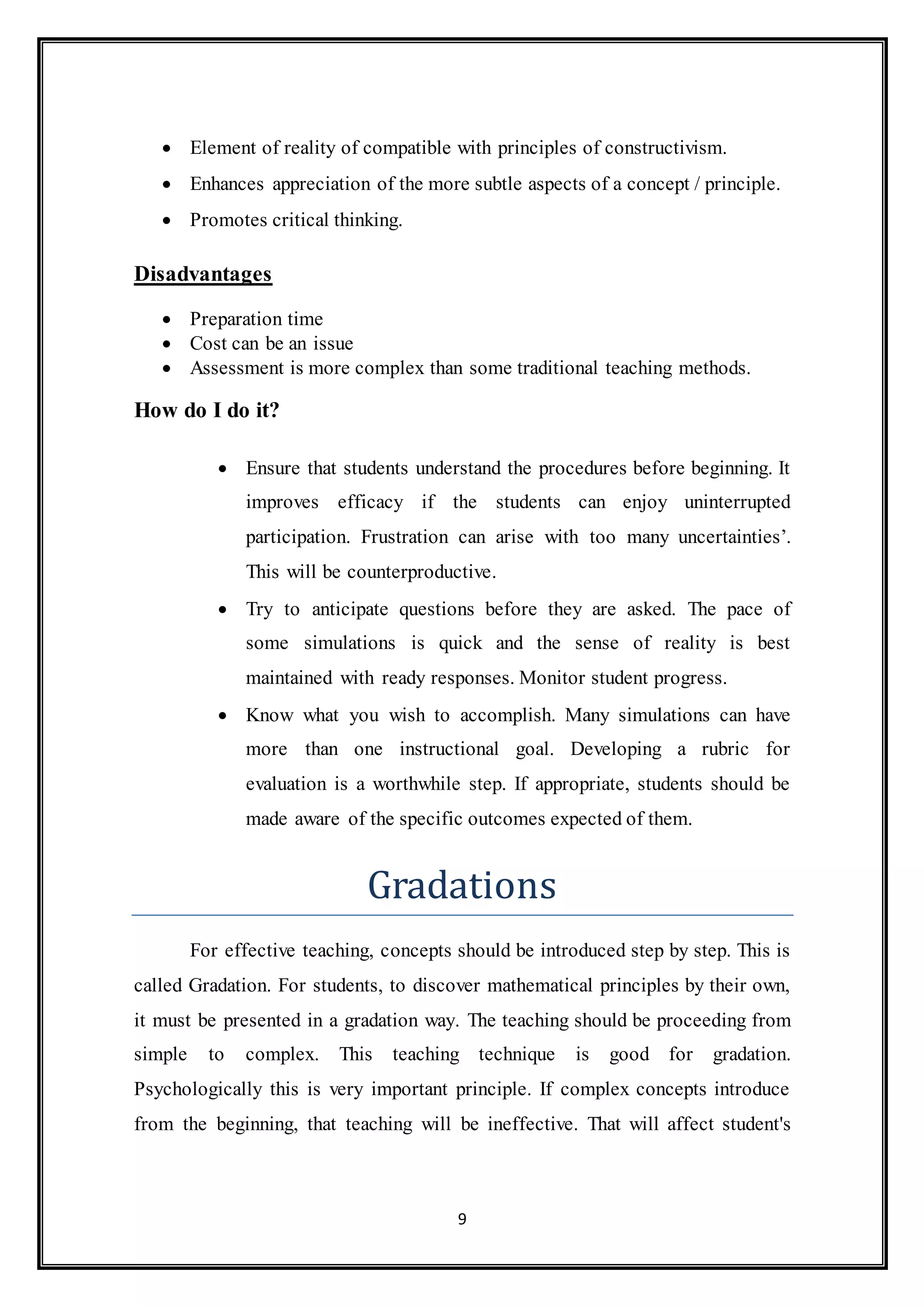 Concept mapping, Simulation, Gradation | DOCX