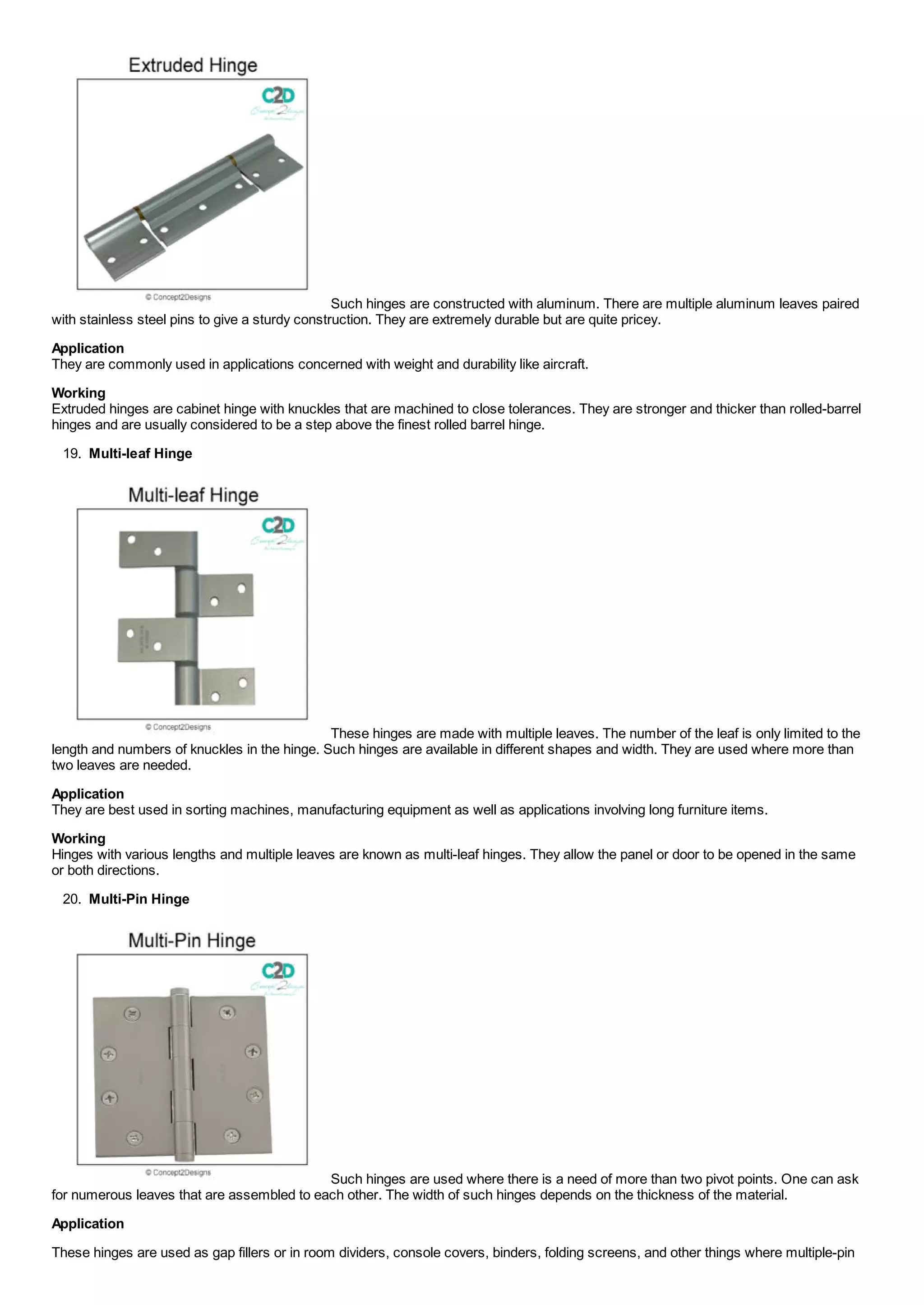 TYPES OF HINGES – HOW TO PICK THE PERFECT HINGES FOR DOOR OR CABINET? | PDF