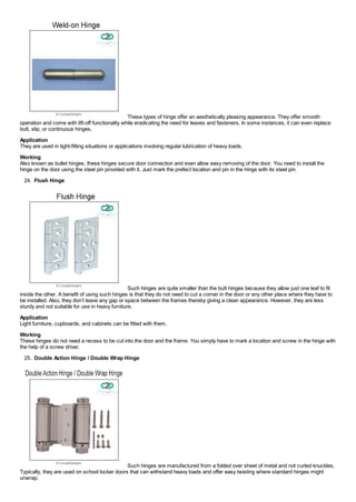 TYPES OF HINGES – HOW TO PICK THE PERFECT HINGES FOR DOOR OR CABINET? | PDF