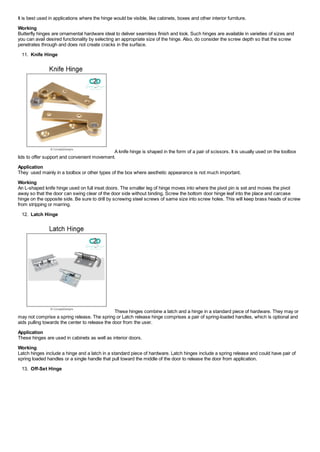 TYPES OF HINGES – HOW TO PICK THE PERFECT HINGES FOR DOOR OR CABINET? | PDF