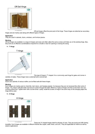 TYPES OF HINGES – HOW TO PICK THE PERFECT HINGES FOR DOOR OR CABINET? | PDF
