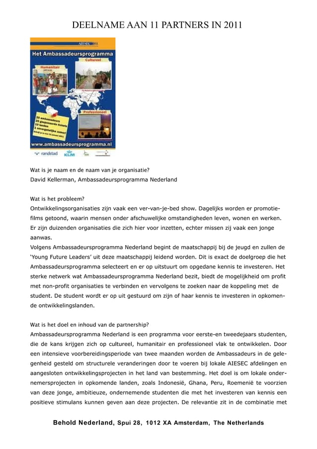 ambassadeursprogramma | PDF