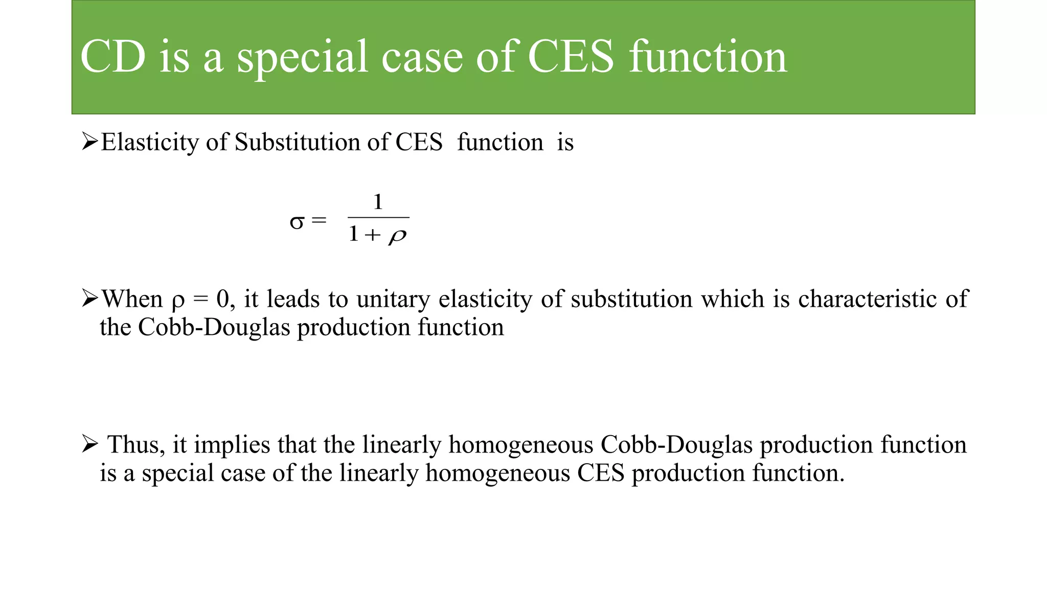 Concept and application of cd and ces production function in resource ...