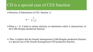 Concept and application of cd and ces production function in resource ...