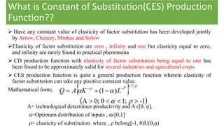 Concept and application of cd and ces production function in resource ...