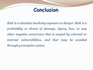 Concept and categories of risk | PPTX