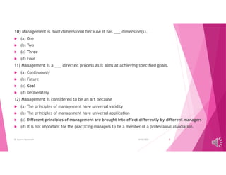 Concept and characteristics of management | PPT