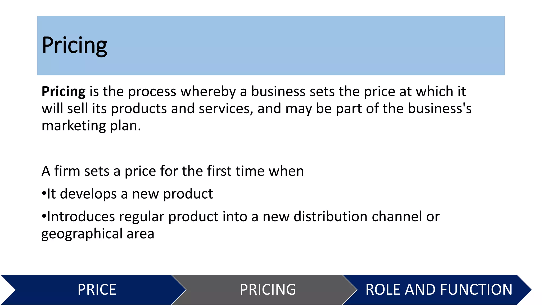 Concept and definition of pricing | PPTX