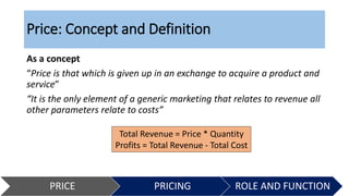 Concept and definition of pricing | PPTX
