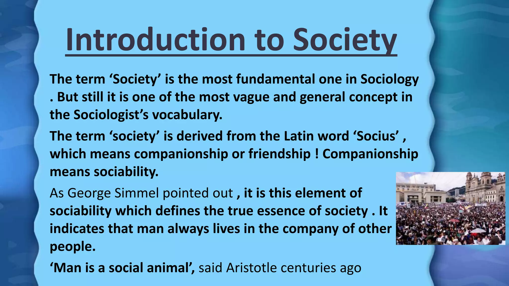 Concept and definition of society | PPTX