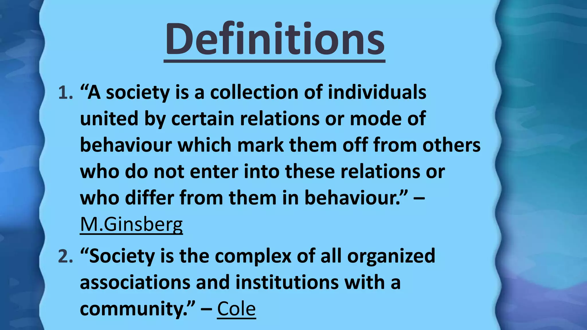 Concept and definition of society | PPTX