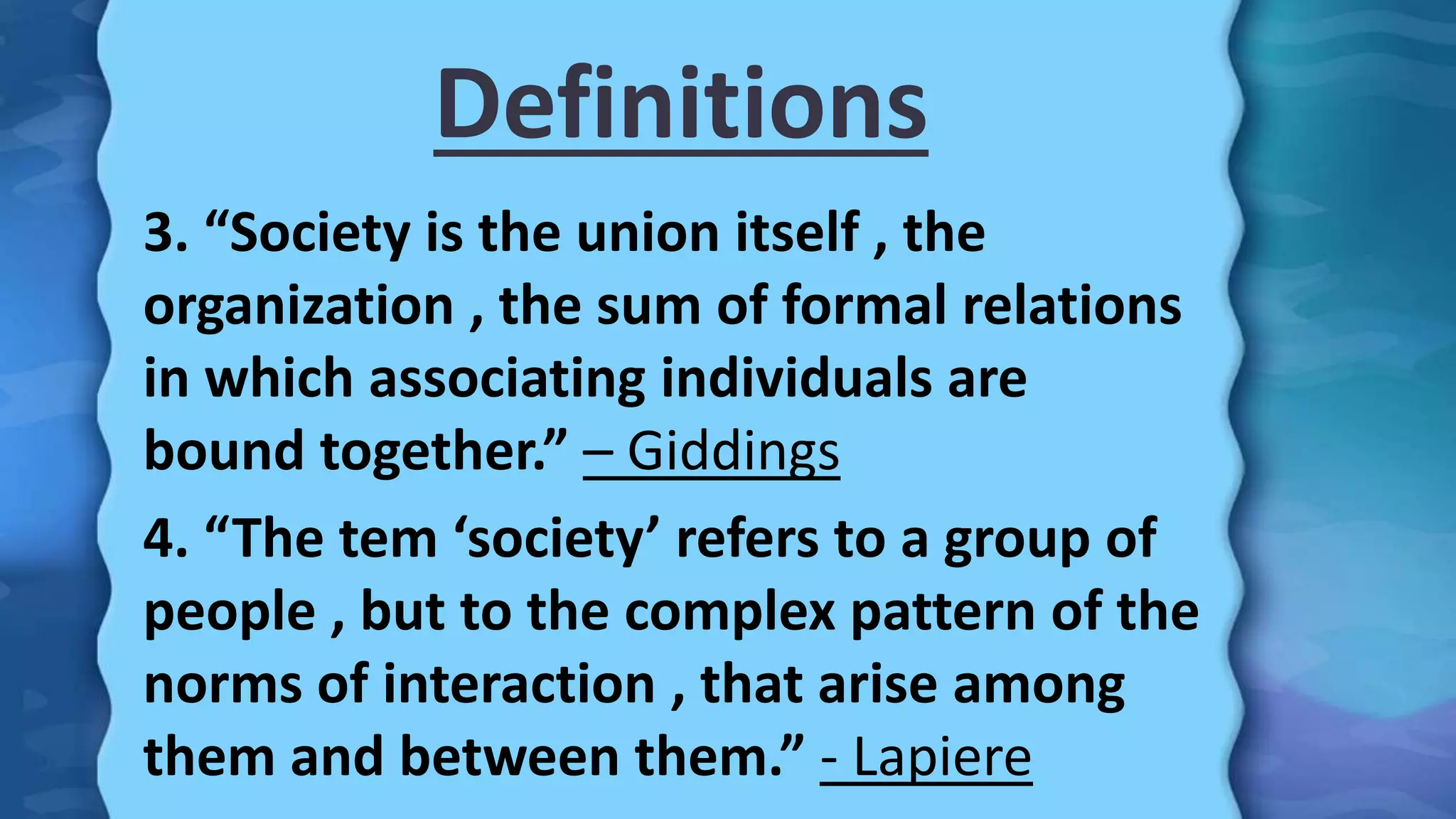 Concept and definition of society | PPTX