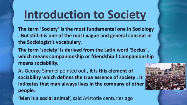 Concept and definition of society | PPTX