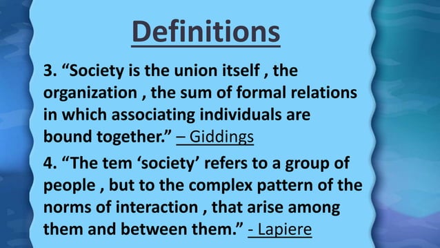 Concept and definition of society | PPTX