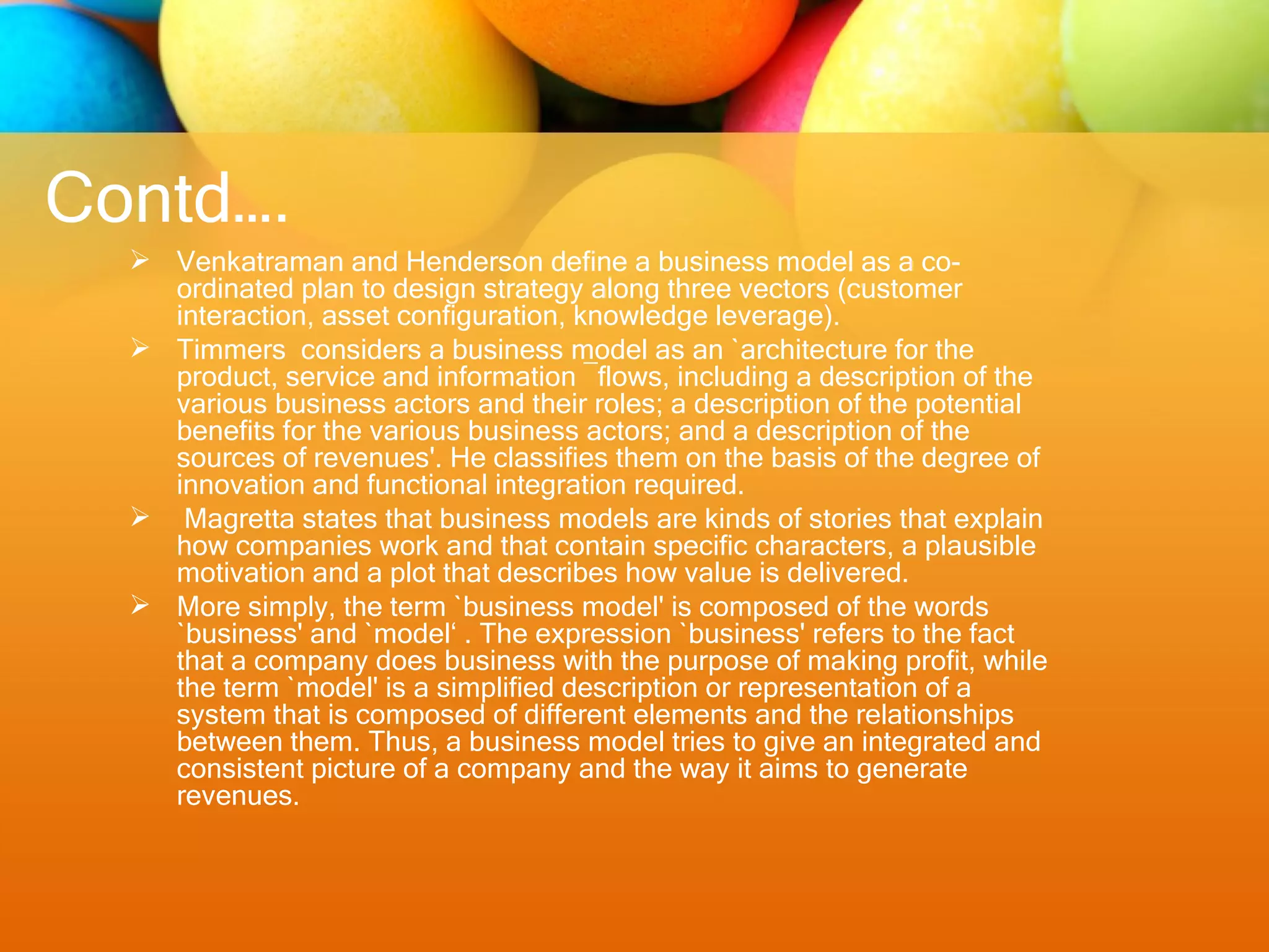 Concept and evolution of business model | PPT